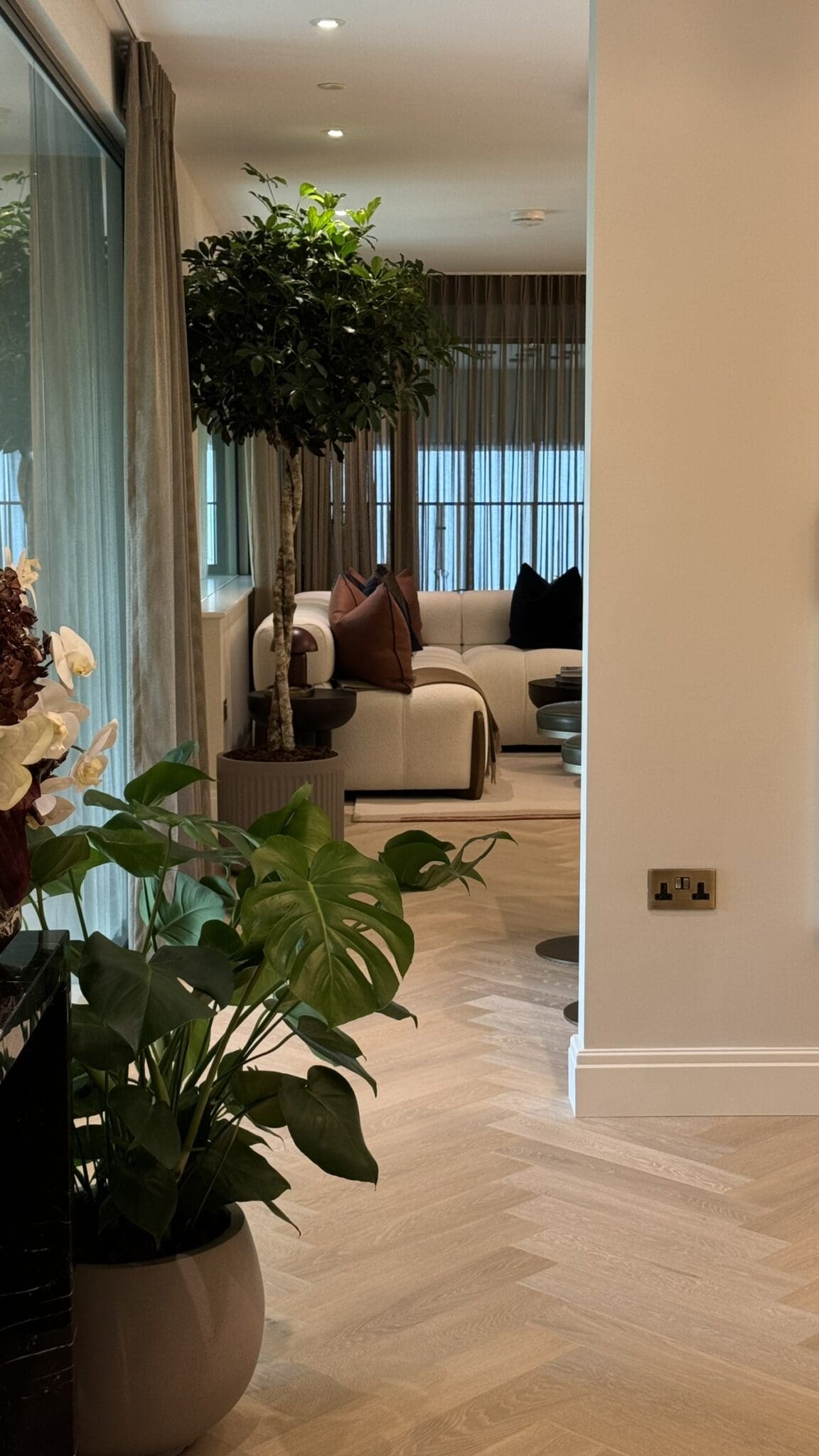 Product | Light Brushed And Light Fumed Limed Oak Herringbone Parquet