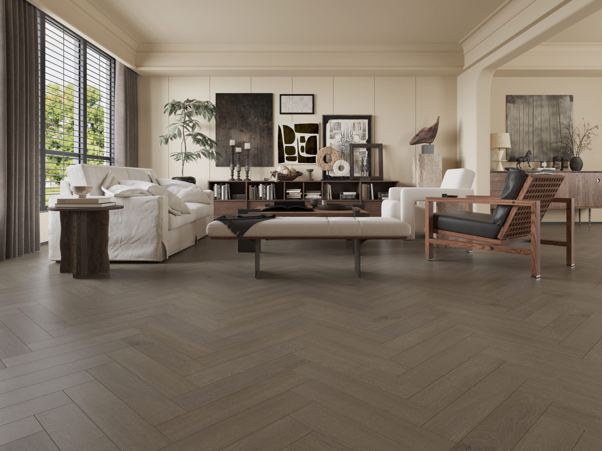 Product | Trident Laminate Tawny Oak Herringbone Parquet